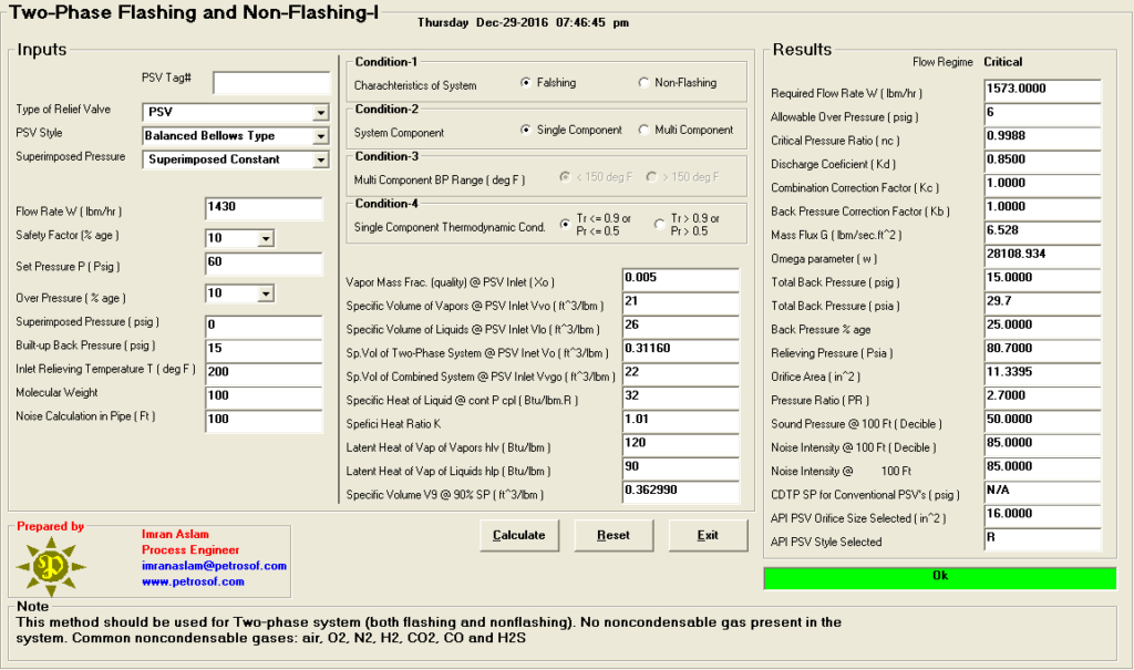 Pressure Relief Valve [Two Phase Flashing Method-I] | October 2022 ...